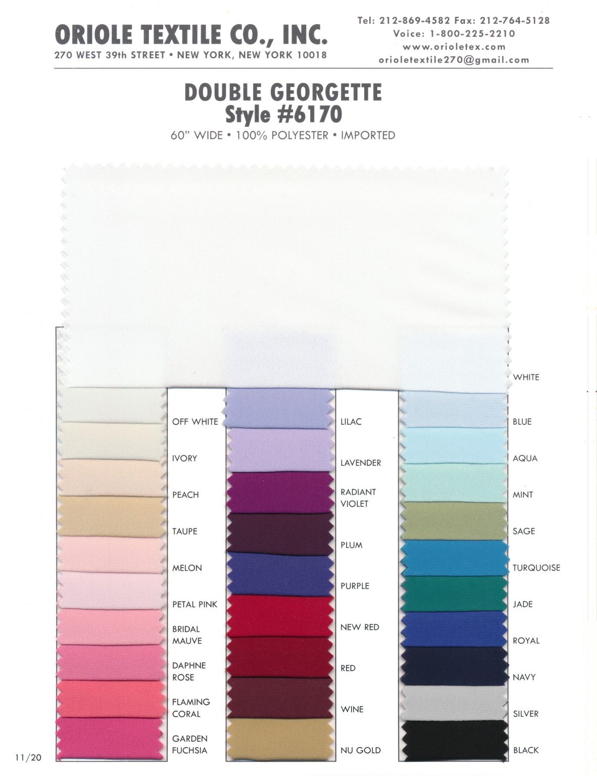 Double Georgette | Oriole Textile Co.