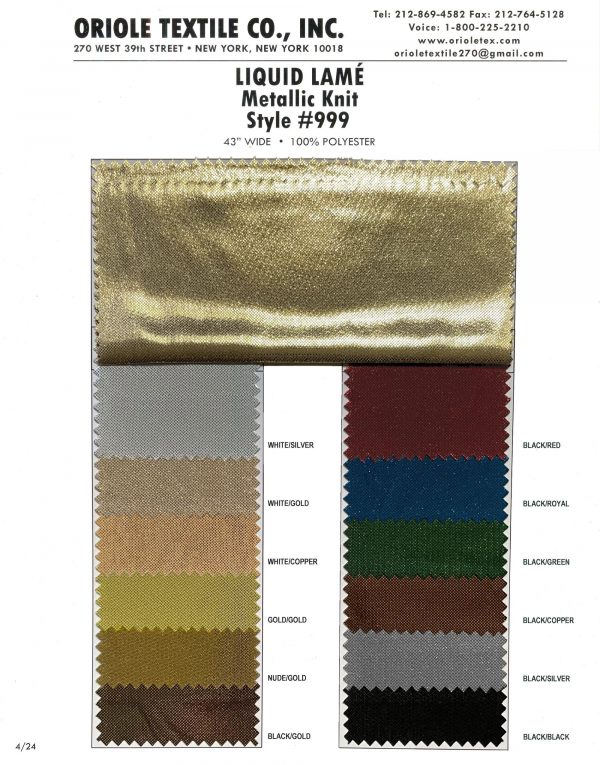 Liquid Lame | Oriole Textile Co.