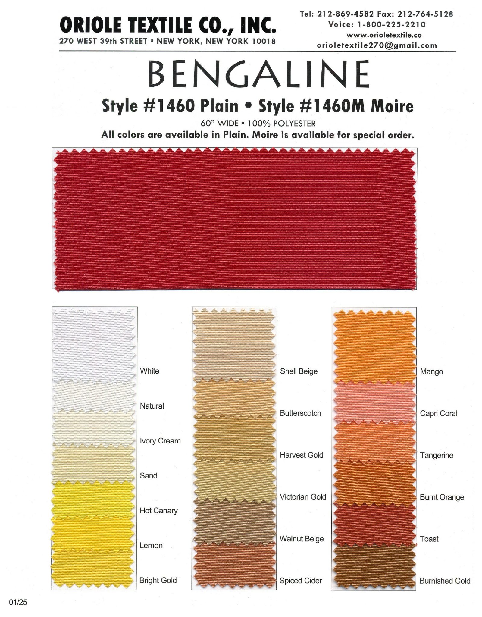 Oriole Textile Co. | Poly Bengaline